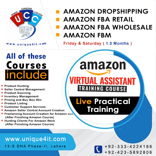 Amazon Drop Shipping Course in Lahore Pakistan | Unique Computer College